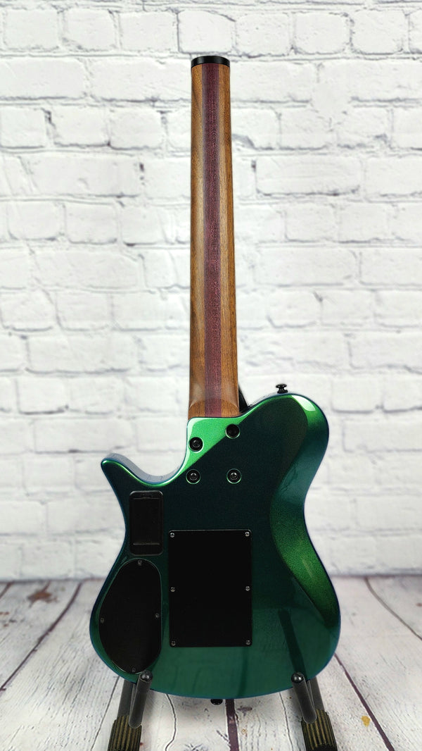 USED Kiesel Zeus Trem 7 String Headless Electric Guitar Green Color Sh ...