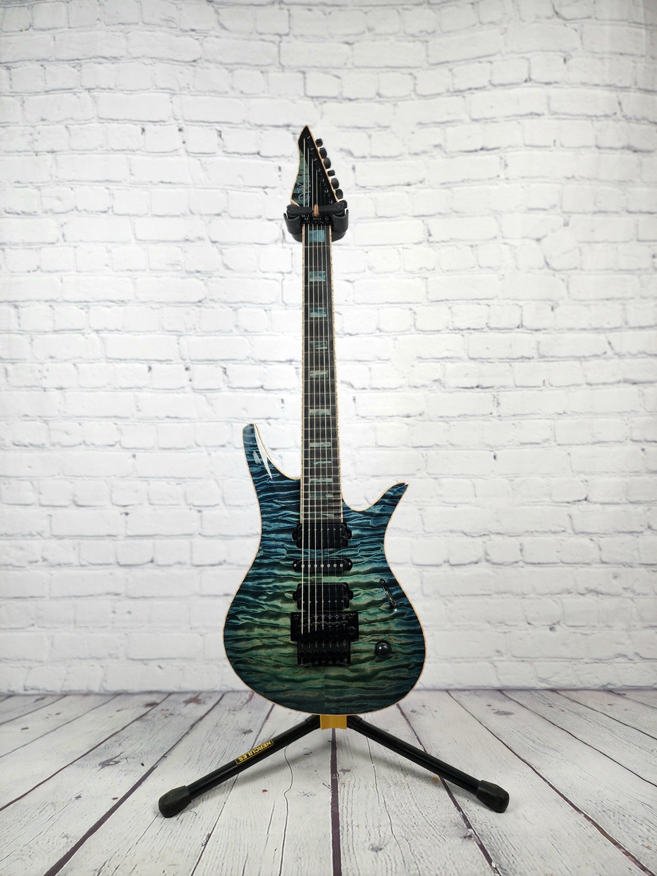 USED Vik Guitars Duality 7 String Electric Guitar "Riptide" Denim Fade ...