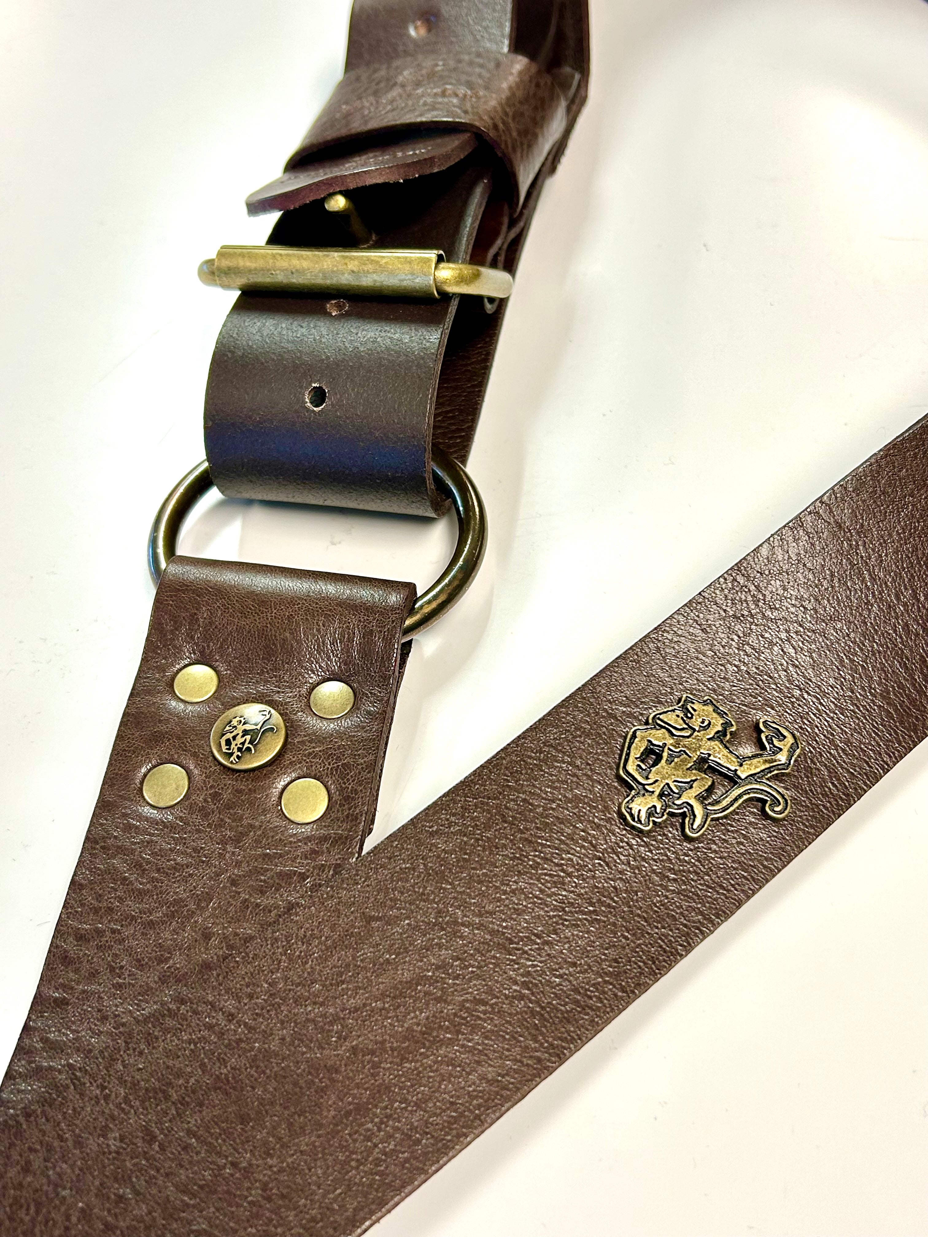 Red Monkey Designs Mondo Guitar Strap (Chocolate/Antique Brass, Size:1 ...